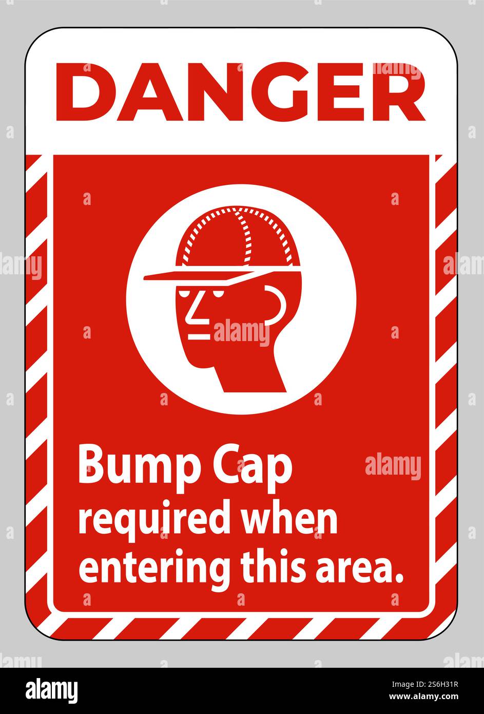 Danger Sign Bump Cap Required When Entering This Area Stock Vector ...