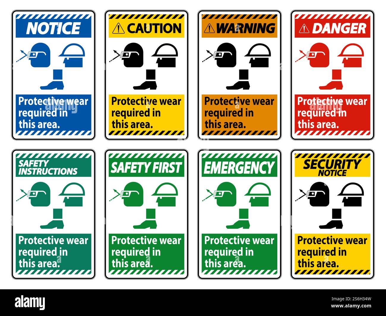 Protective Wear Is Required In This Area.With Goggles, Hard Hat, And ...
