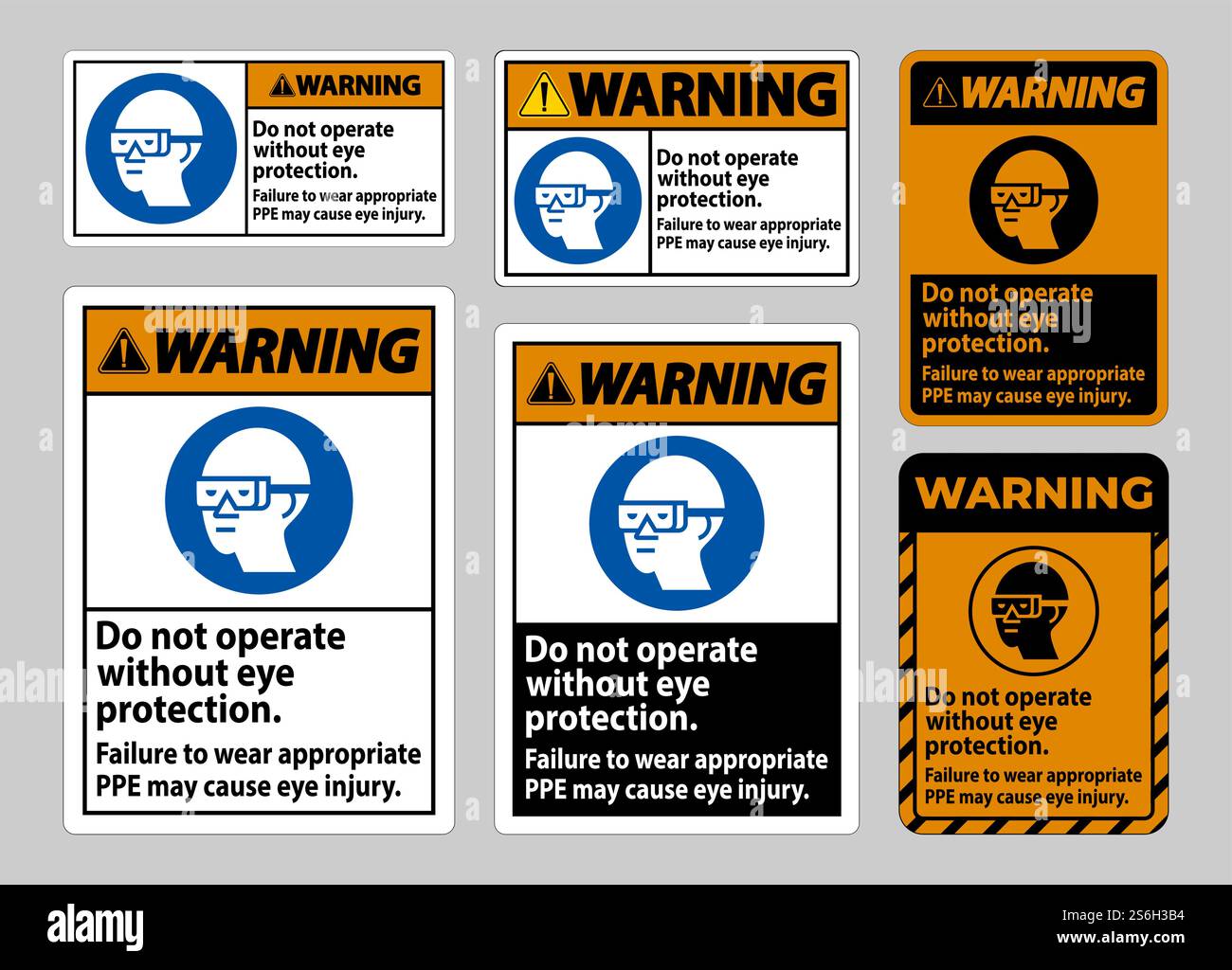 Warning Sign Do Not Enter Without Wearing Eye Protection,Vision Damage ...