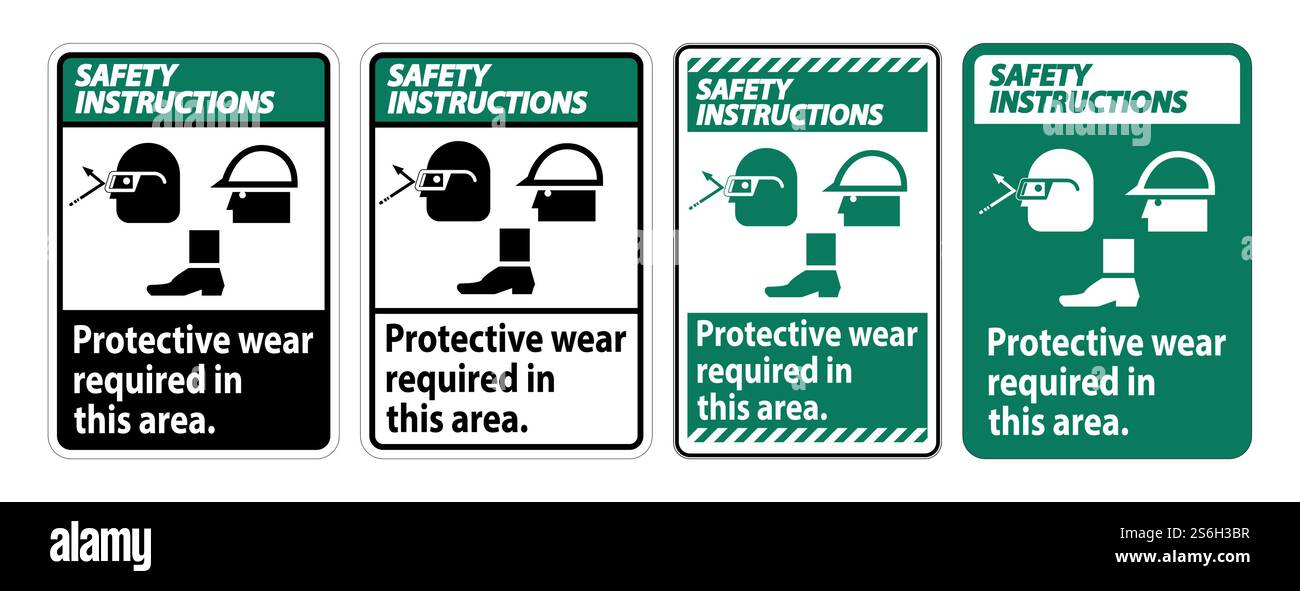Safety Instructions Sign Protective Wear Is Required In This Area.With ...