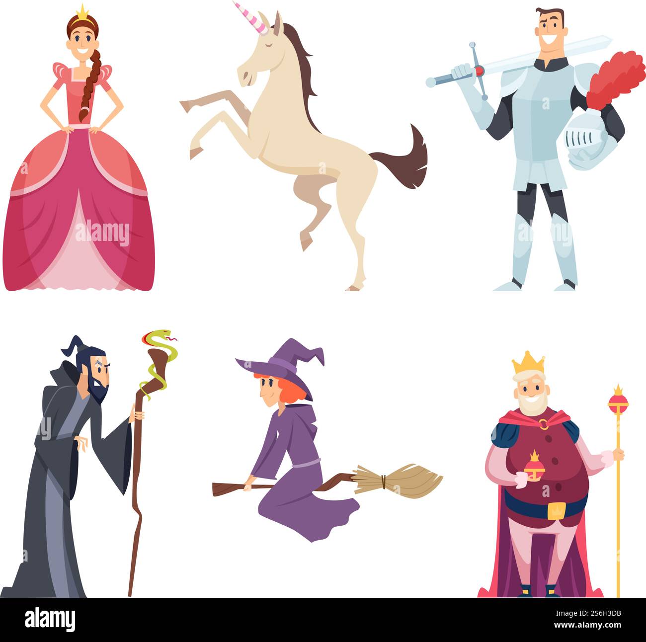 Fairy tale characters. Queen wizard fantasy mascot kingdom boys girls ...