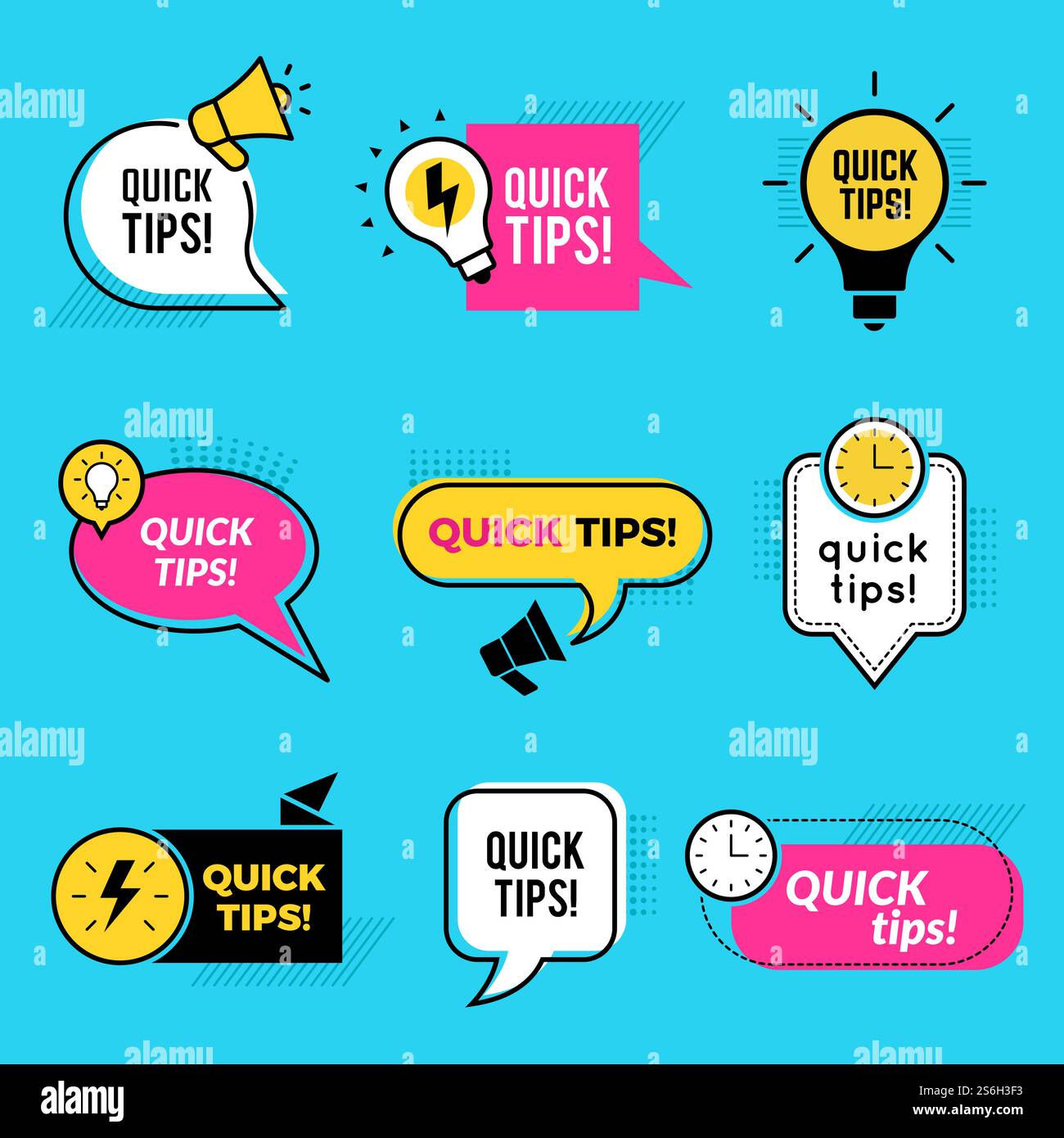 Quick tips. Graphic outline shapes tricks for remind text notes or ...