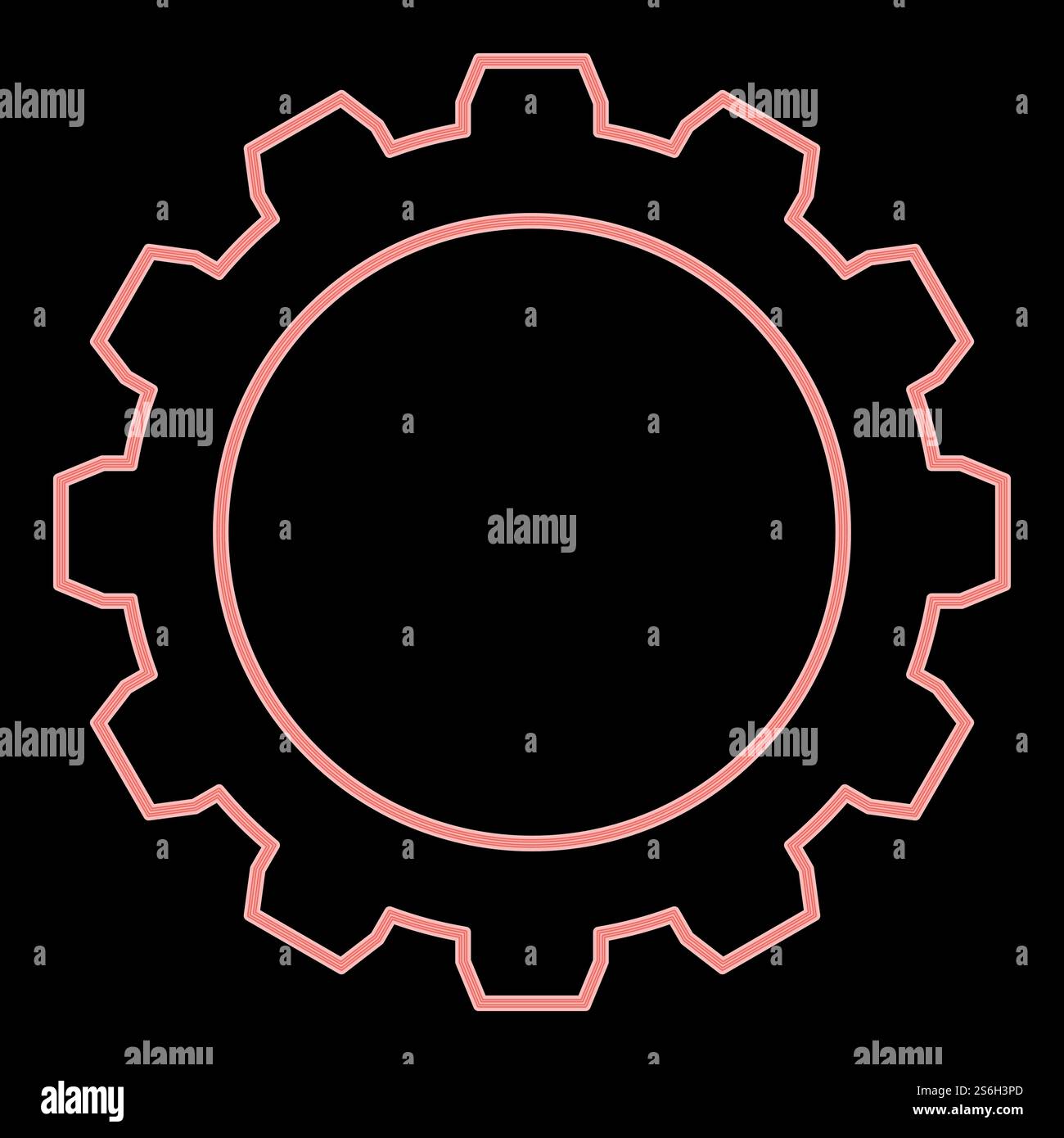 Neon gear it is the red color vector illustration flat style light ...