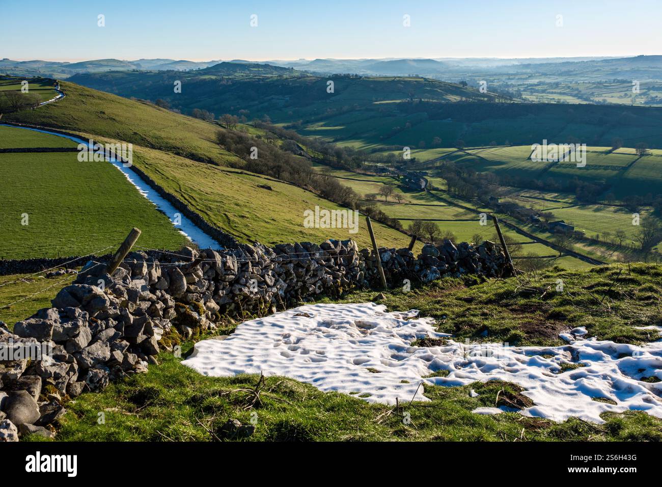 Last snow on High Wheeldon, Peak District National Park, Derbyshire ...