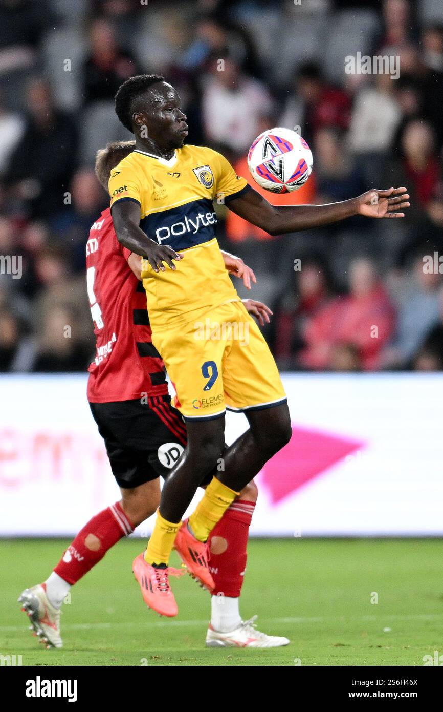 Sydney, Australia. 17th Jan, 2025. Alou Kuol of Central Coast Mariners ...