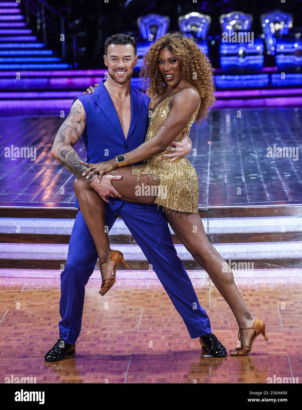 Birmingham, UK. 16th Jan, 2025. Kai Widdrington and Montell Douglas attend the Strictly Come ...