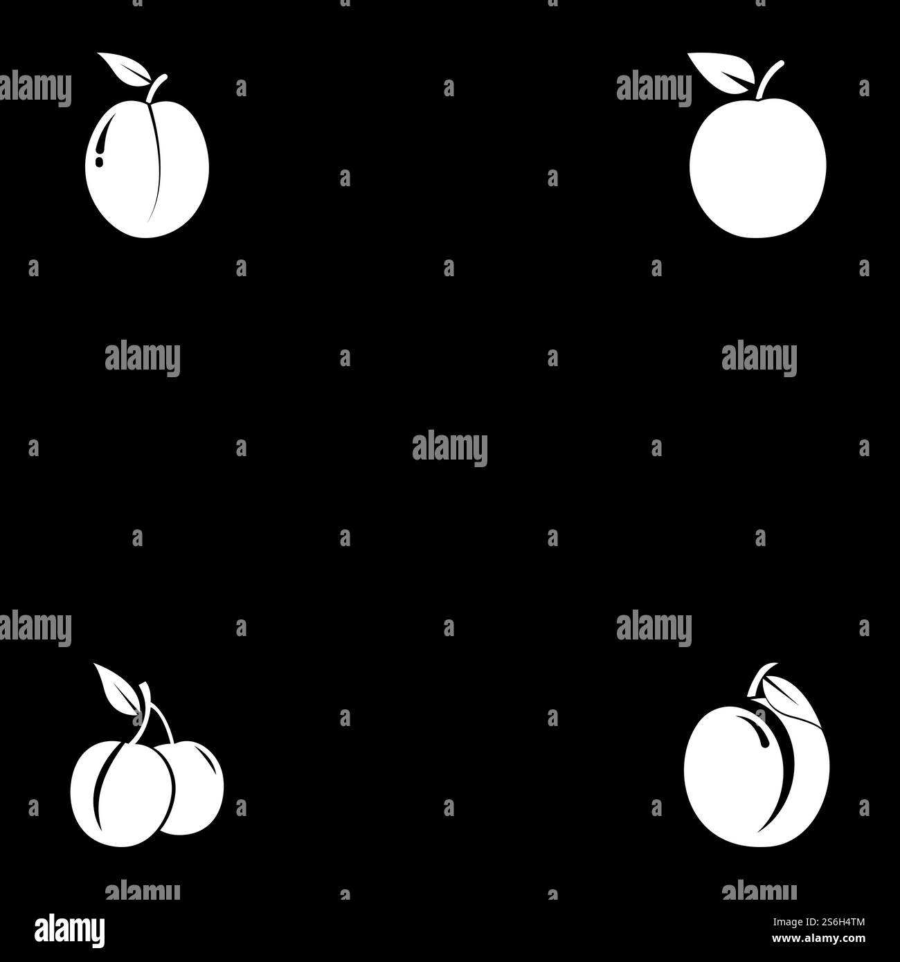 set of plum logo vector icon design template Stock Vector Image & Art ...