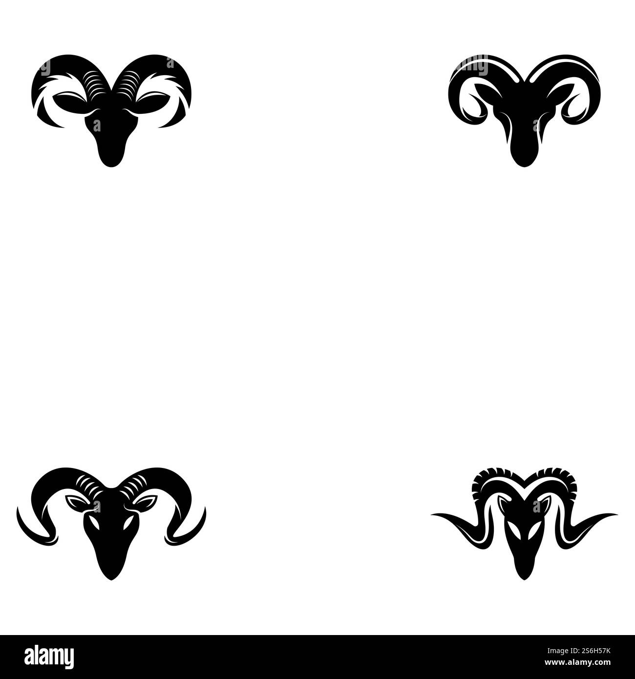Rams head logo template silhouette icon Stock Vector Image & Art - Alamy