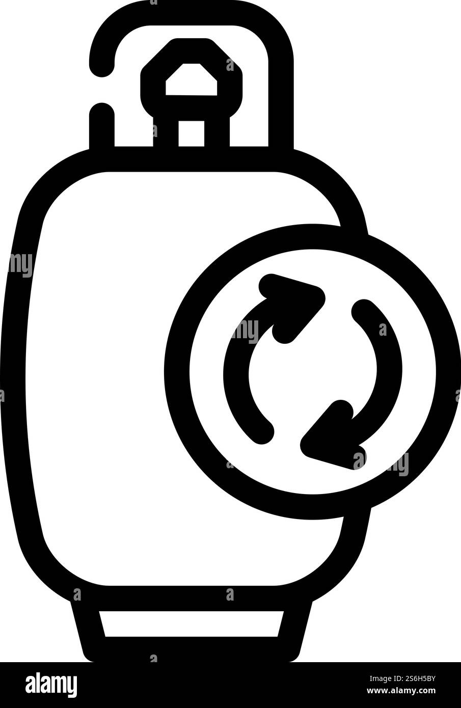 reusing cylinder biogas line icon vector. reusing cylinder biogas sign ...