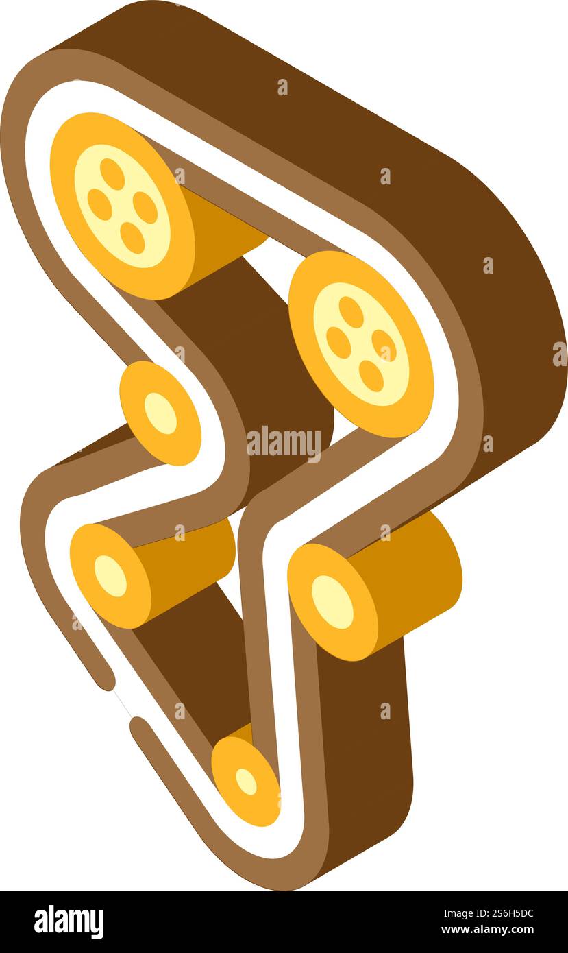 gas distribution mechanism belt gdm car isometric icon vector. gas ...