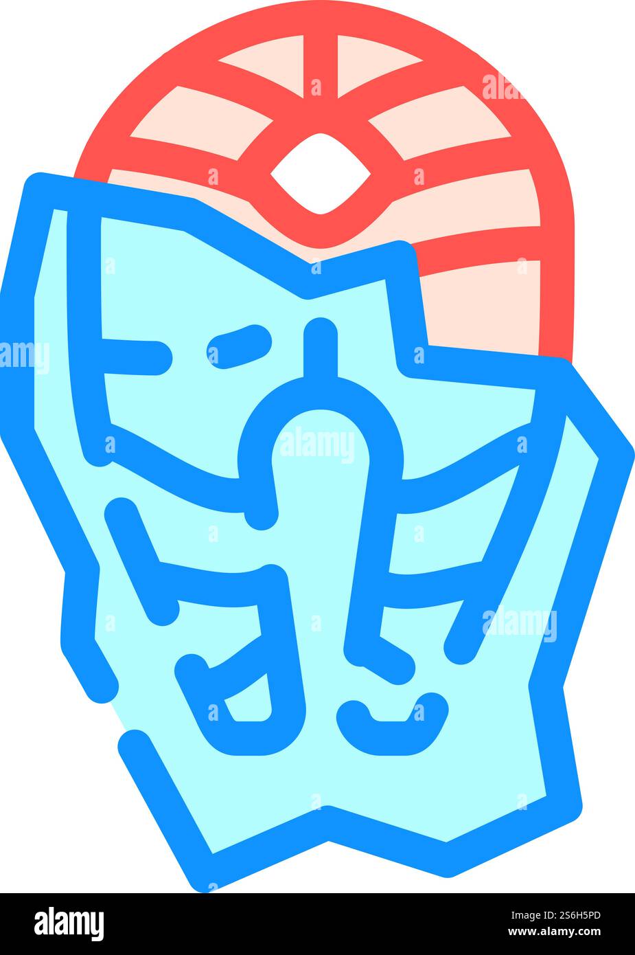 frozen fish color icon vector. frozen fish sign. isolated symbol ...