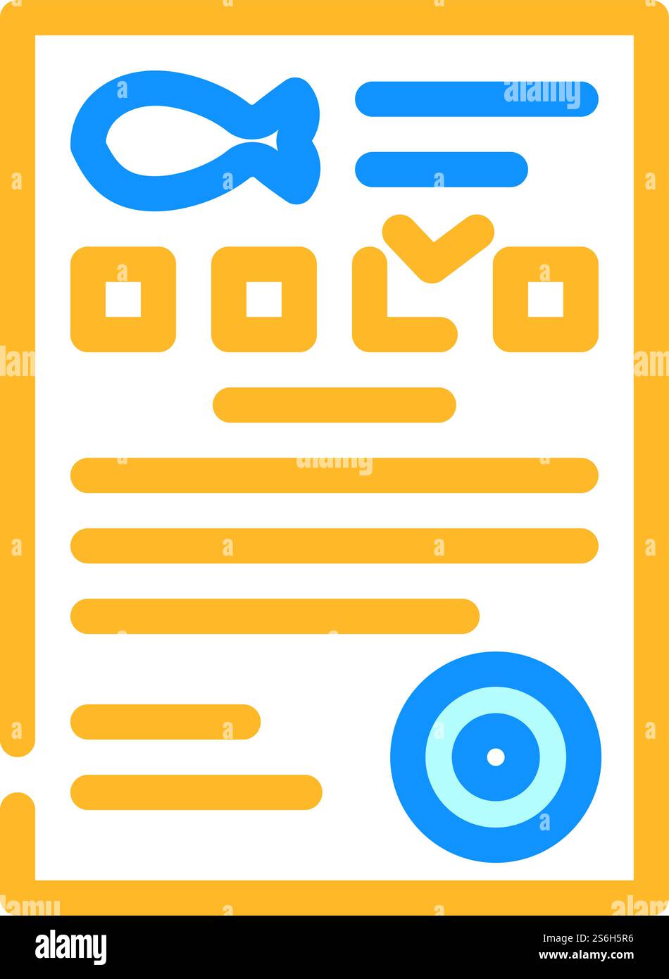 documentation fish color icon vector. documentation fish sign. isolated symbol illustration ...