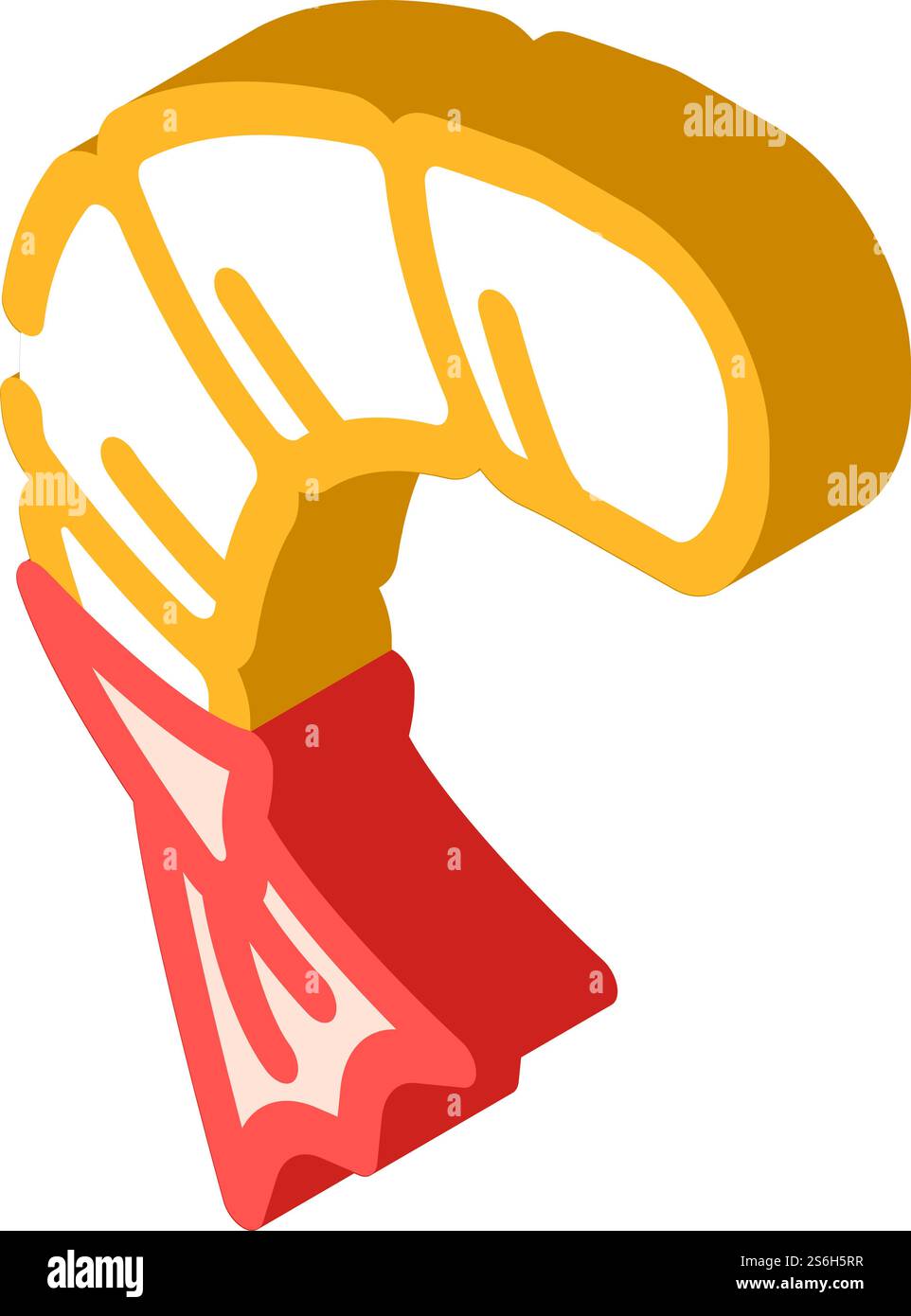 peeled shrimp isometric icon vector. peeled shrimp sign. isolated ...