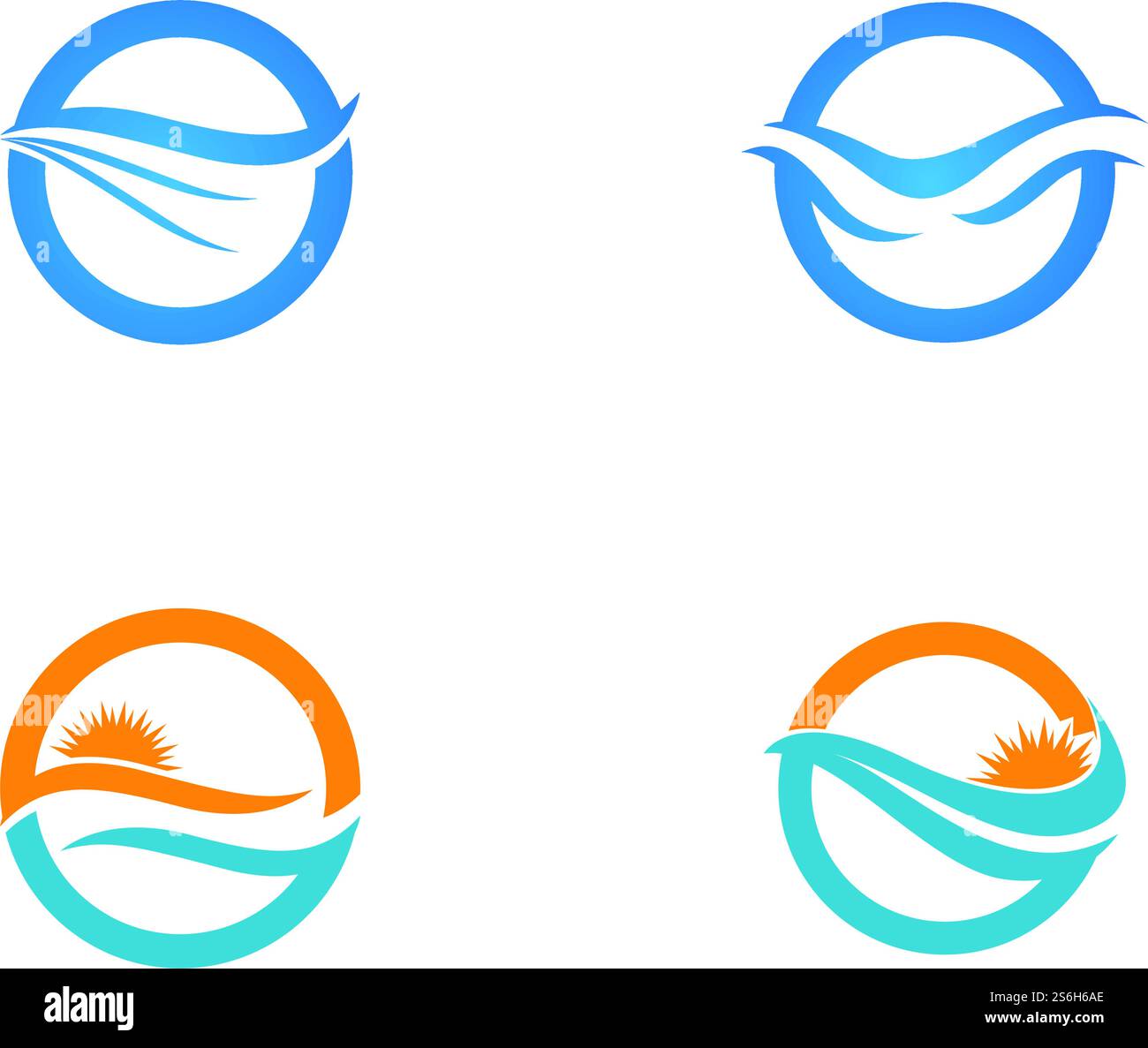 Beach water eave logos symbols Stock Vector Image & Art - Alamy
