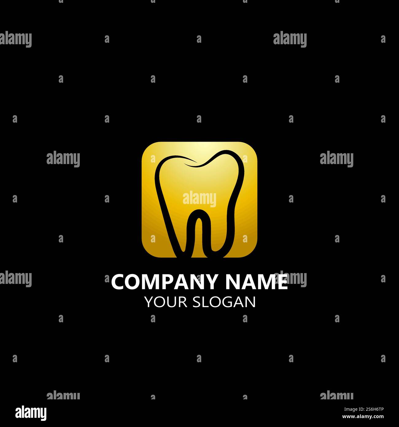 Gold tooth logo illustration design Stock Vector Image & Art - Alamy
