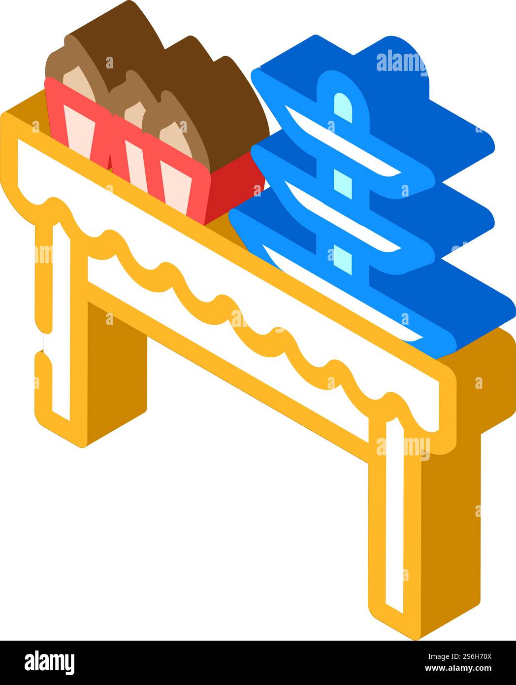 dessert table buffet isometric icon vector. dessert table buffet sign ...