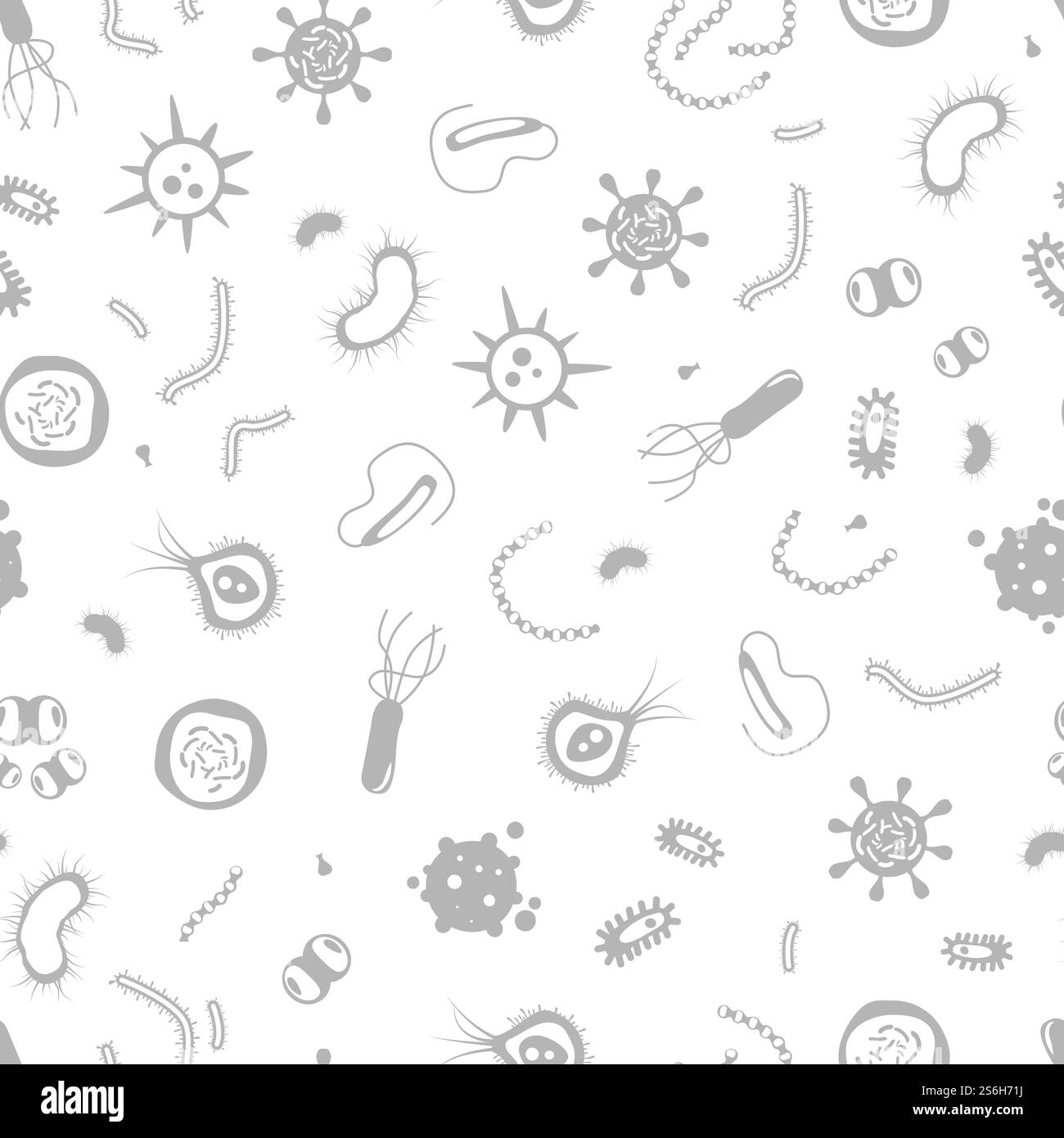 Microbes pattern. Bacteria and viruses biology pandemic vector ...