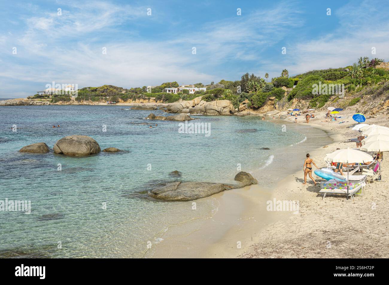 Cala Caterina beach in Villasimius with turquoise and transparent water ...