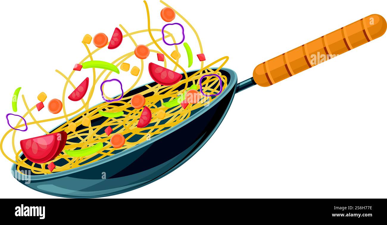 Wok food cuisine icon. Cartoon of Wok food cuisine vector icon for web ...