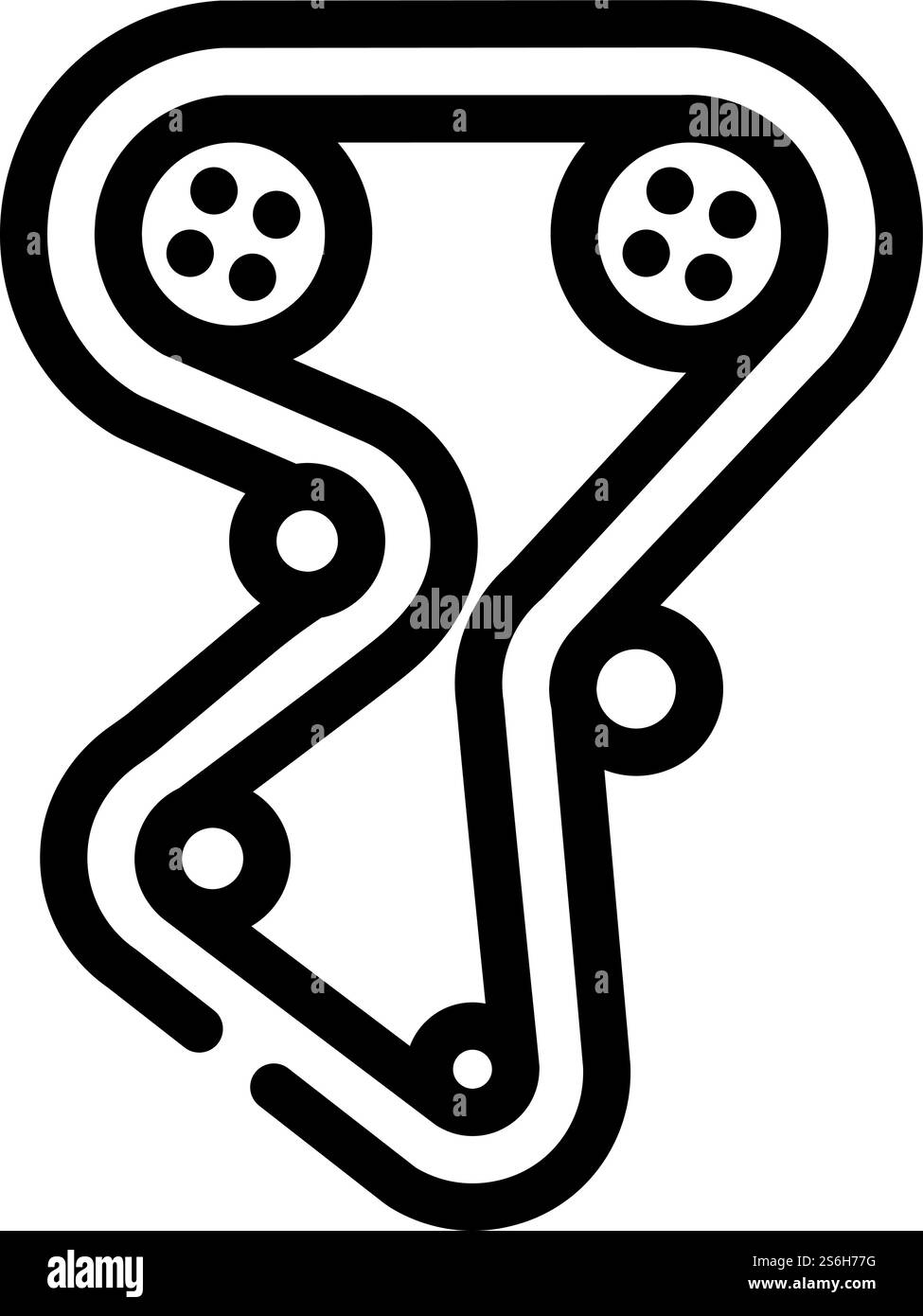 gas distribution mechanism belt gdm car line icon vector. gas ...