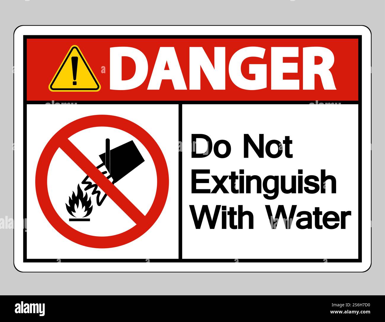 Danger Do Not Extinguish With Water Symbol Sign On White Background ...