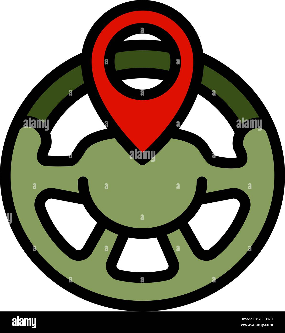 Car sharing steering wheel icon. Outline Car sharing steering wheel ...