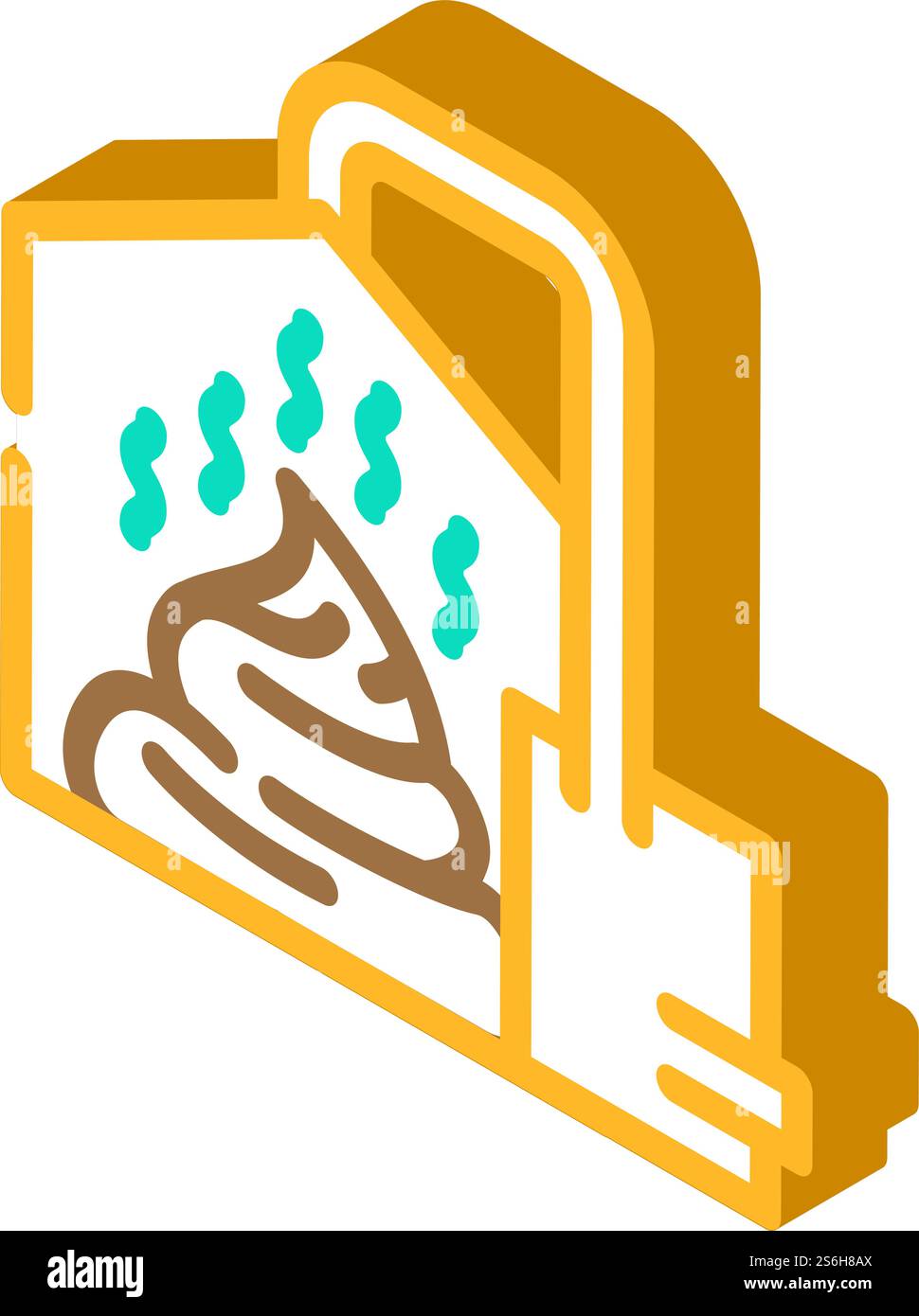method of obtaining from feces biogas isometric icon vector. method of ...