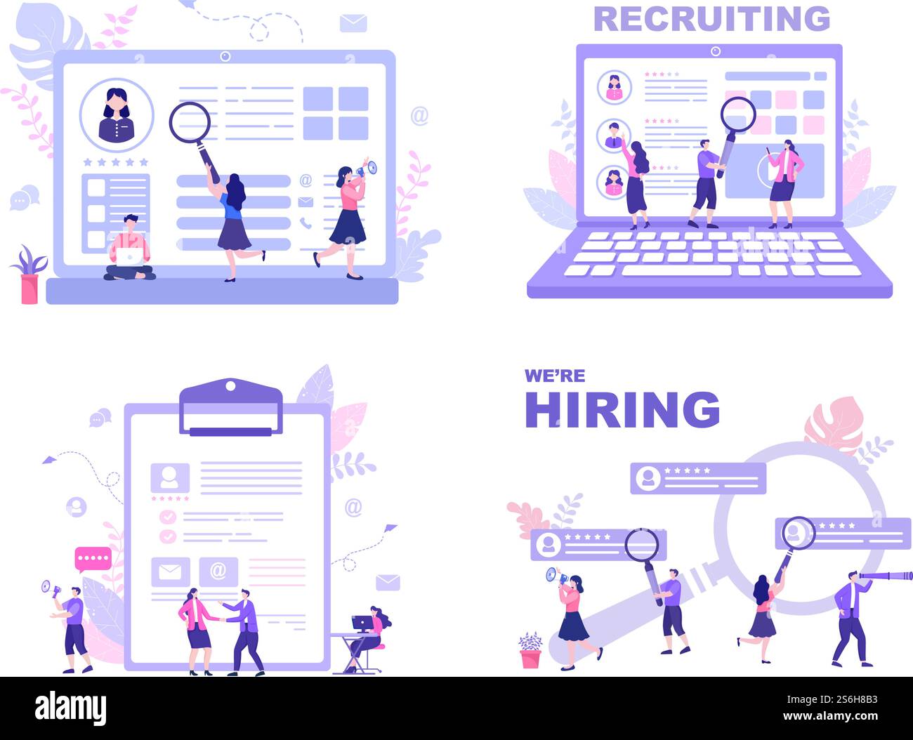 Job Hiring And Online Recruitment For web Landing Page, Banner ...