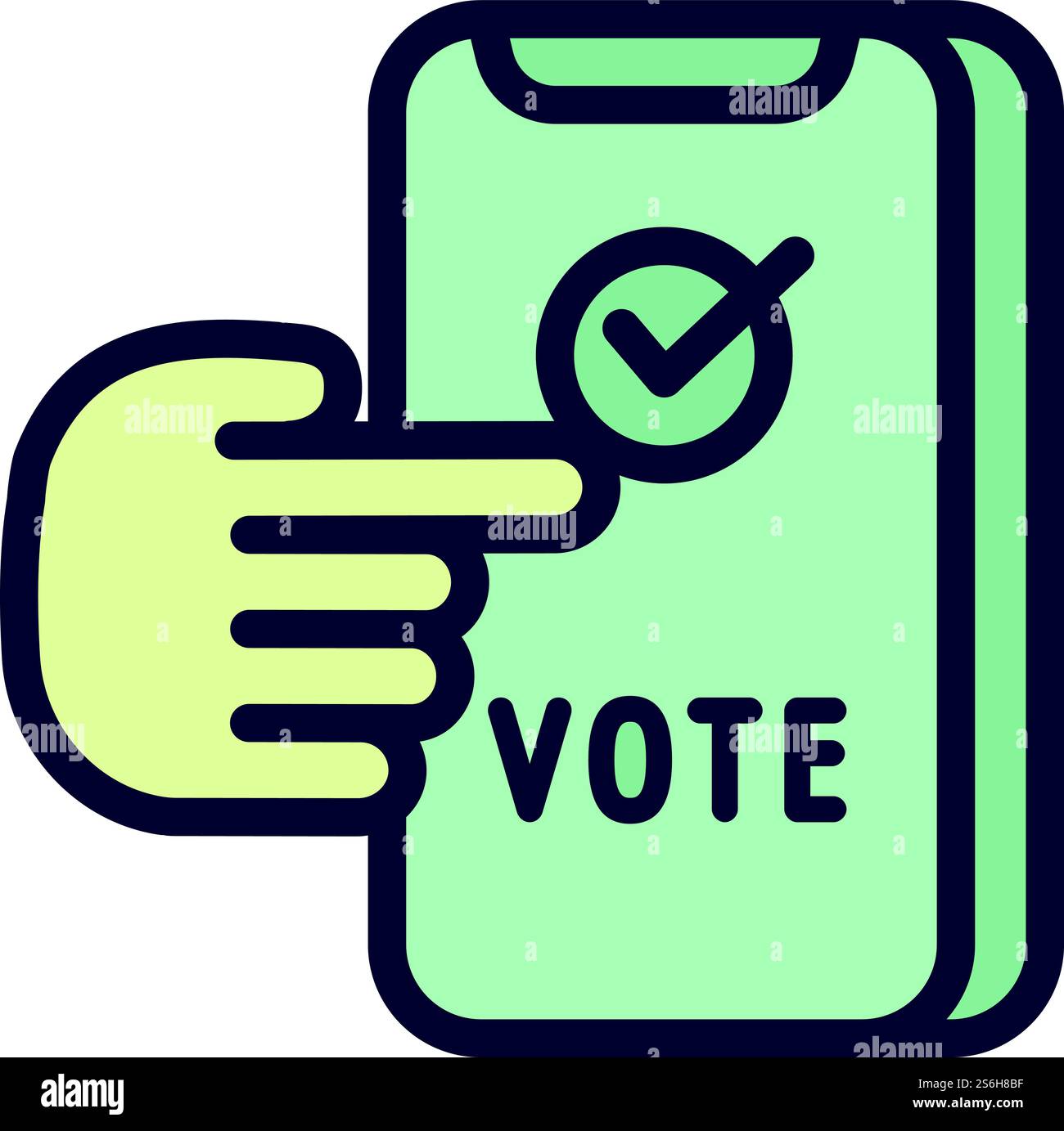 Smartphone online vote icon. Outline Smartphone online vote vector icon ...