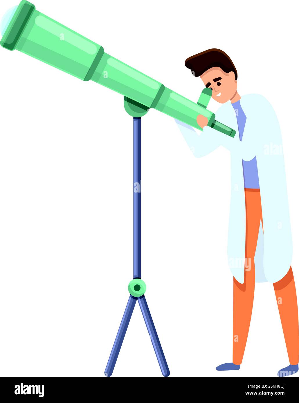Telescope research scientist icon. Cartoon of Telescope research ...