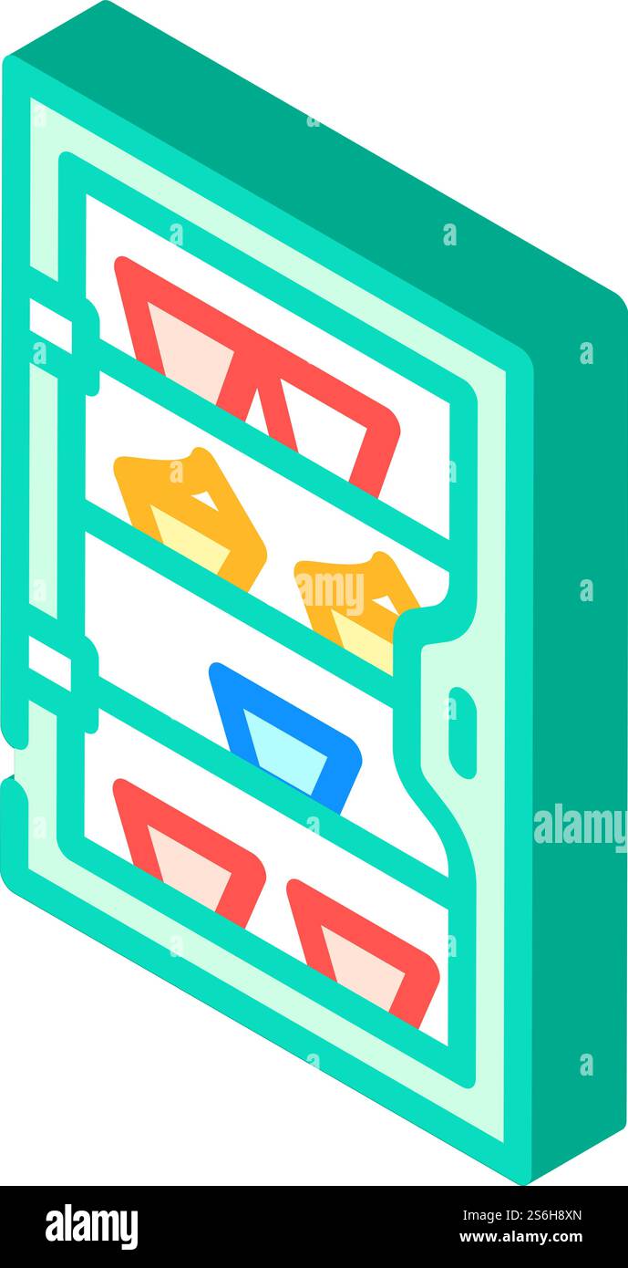 cakes showcase isometric icon vector. cakes showcase sign. isolated symbol illustration. cakes ...