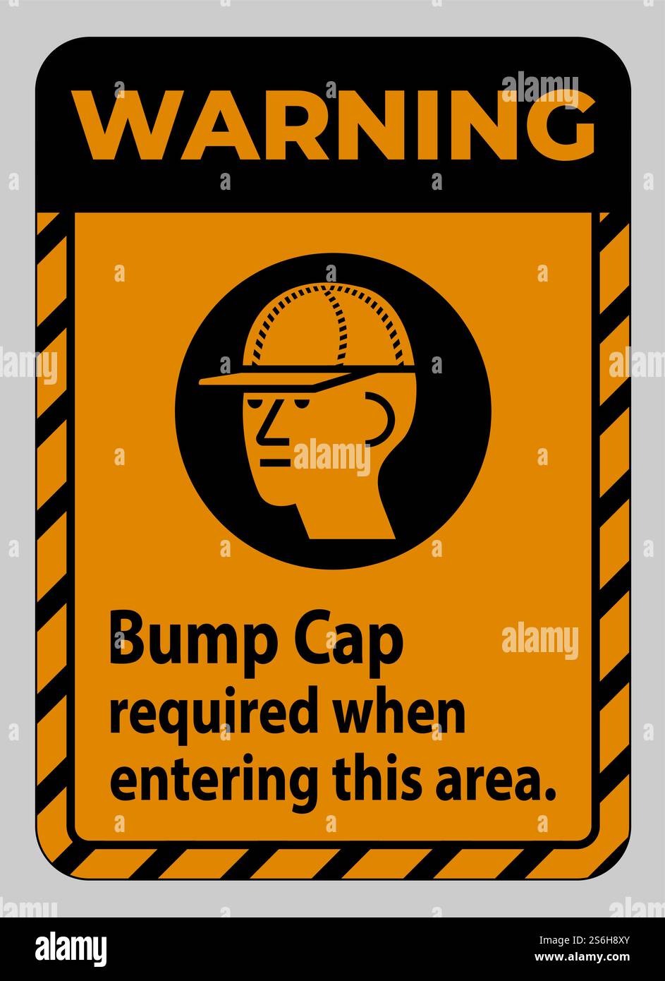 Warning Sign Bump Cap Required When Entering This Area Stock Vector ...
