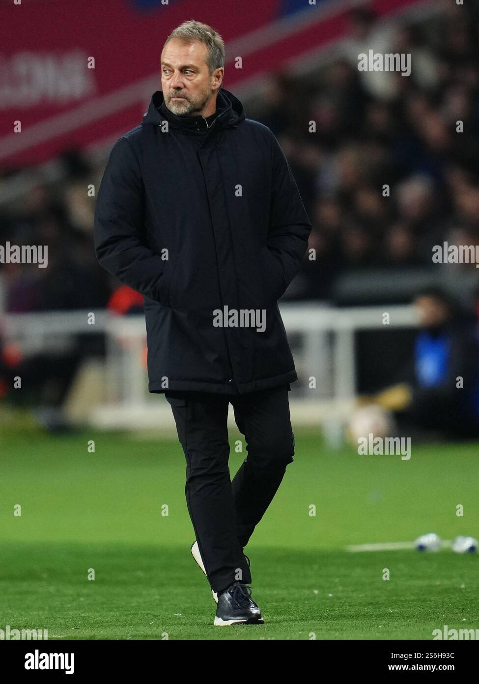 Barcelona, Spain. 15th Jan, 2025. FC Barcelona head coach Hansi Flick ...