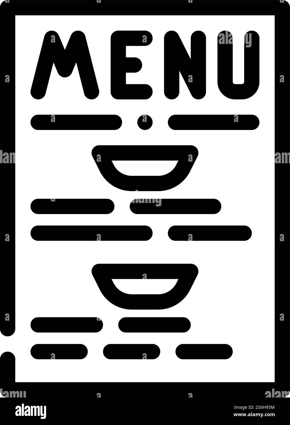 menu buffet line icon vector. menu buffet sign. isolated contour symbol ...