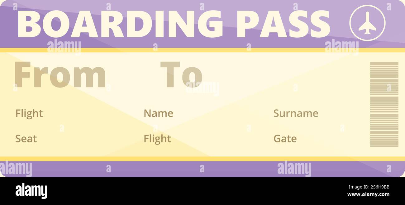 Visa boarding pass icon. Cartoon of Visa boarding pass vector icon for ...