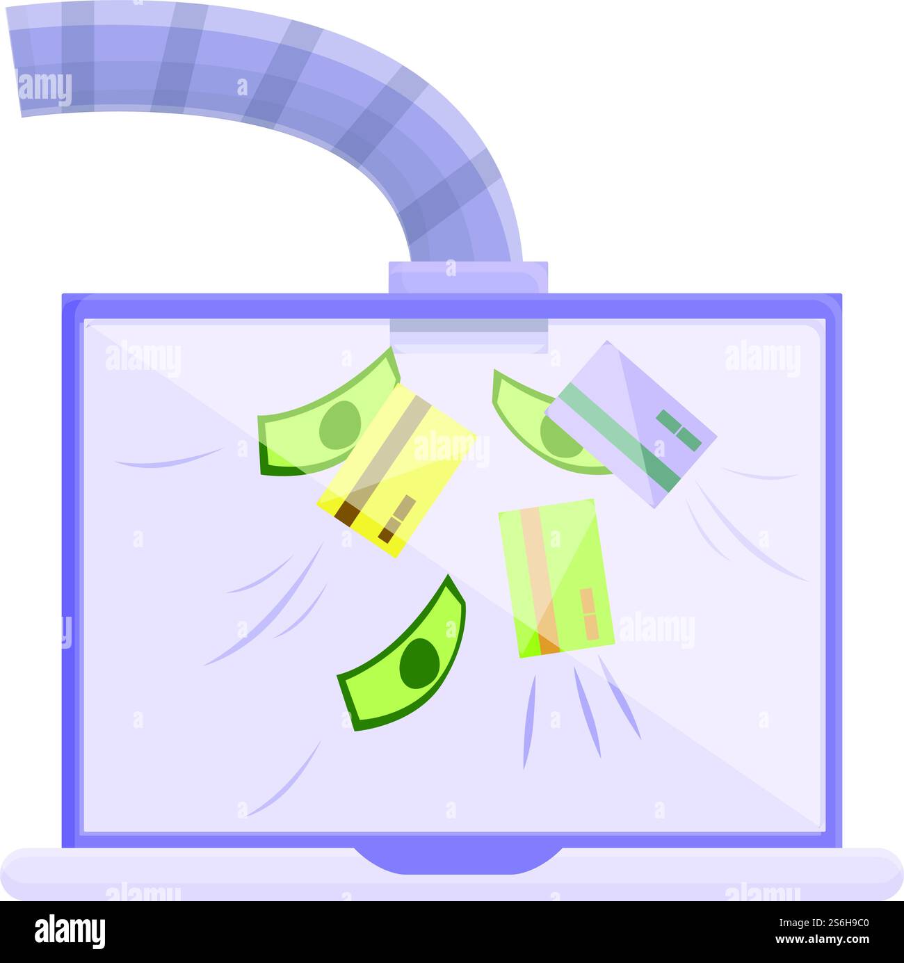 Money risk malware icon. Cartoon of Money risk malware vector icon for ...