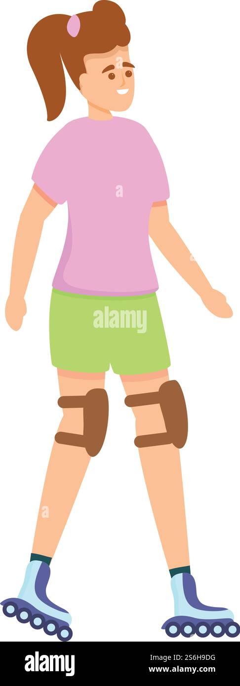 Children rollerblading icon. Cartoon of Children rollerblading vector ...