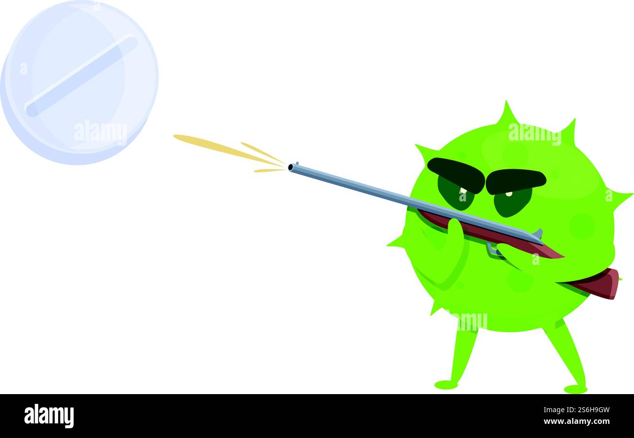 Monster antibiotic resistance icon. Cartoon of Monster antibiotic ...