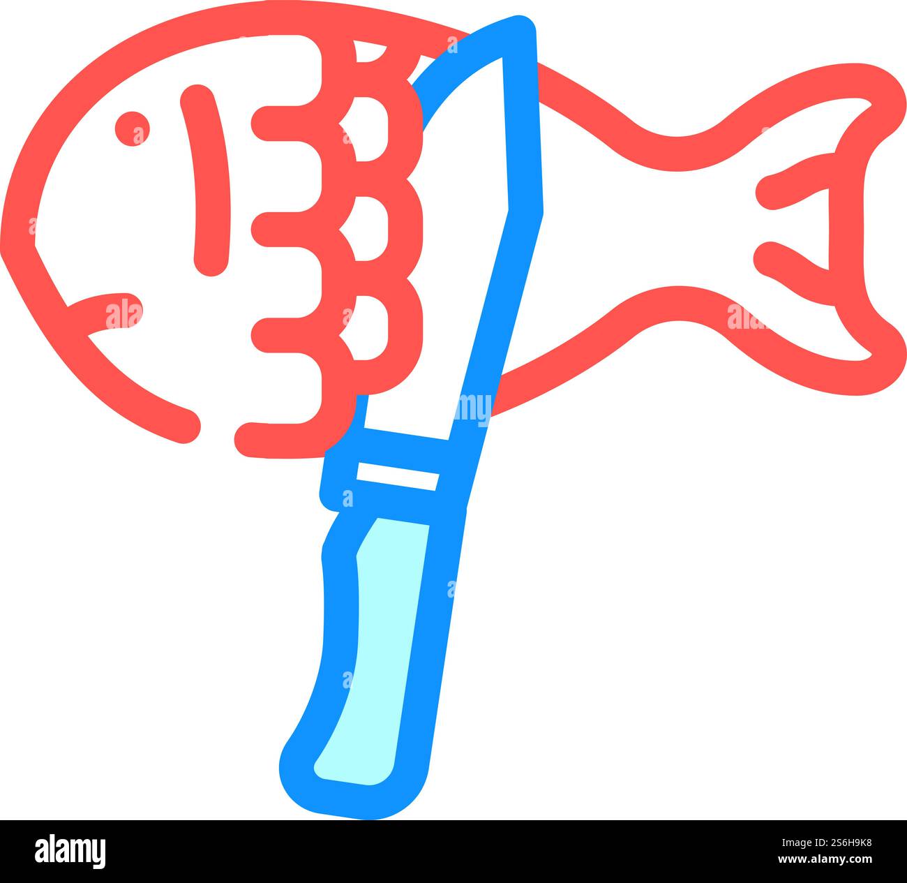 cleaning fish color icon vector. cleaning fish sign. isolated symbol ...