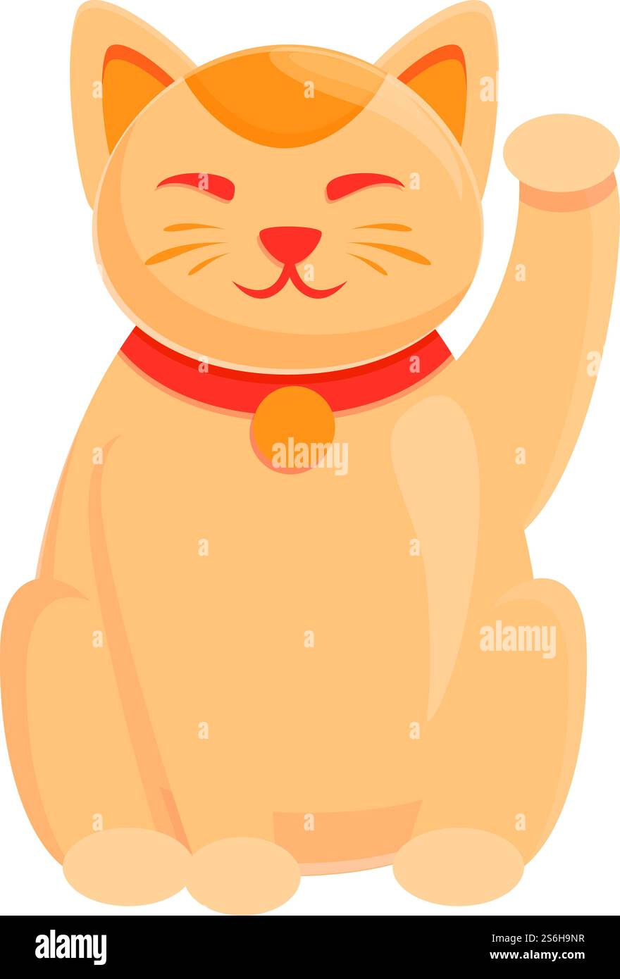 Charm lucky cat icon. Cartoon of Charm lucky cat vector icon for web ...