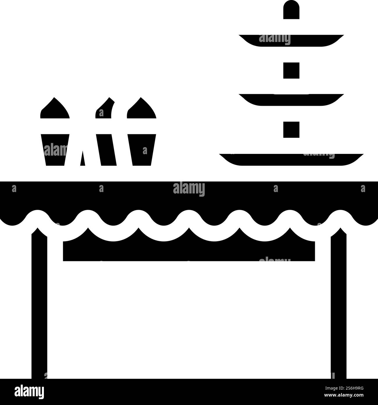dessert table buffet glyph icon vector. dessert table buffet sign ...
