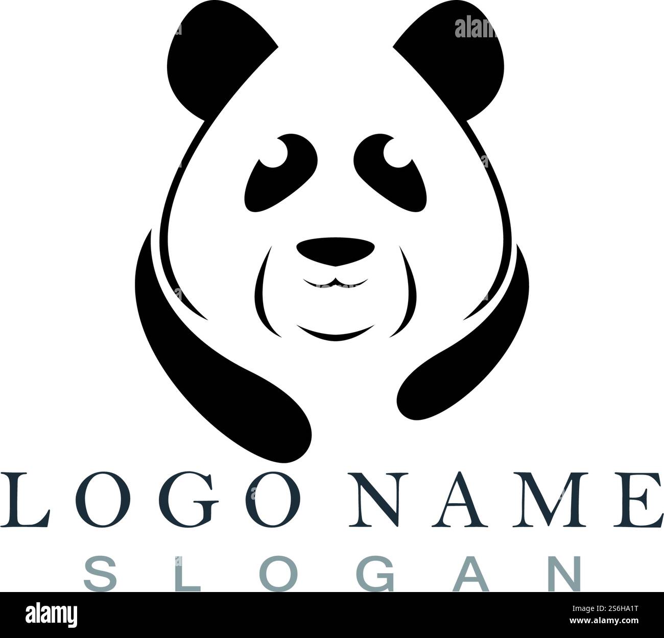 panda logo black and white head Stock Vector Image & Art - Alamy