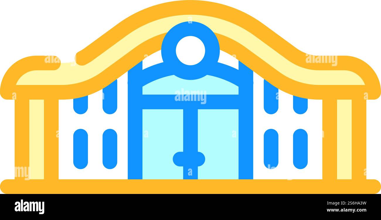 railway station color icon vector. railway station sign. isolated ...