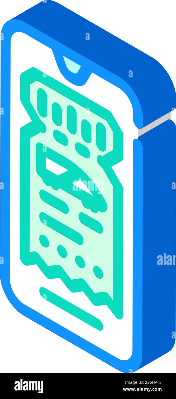 electronic ticket e-ticket isometric icon vector. electronic ticket e ...