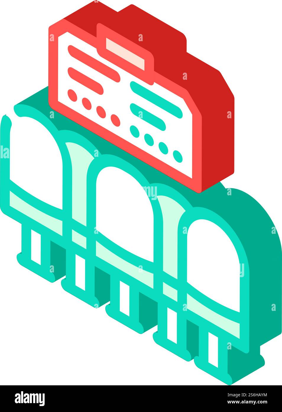 waiting hall railway station isometric icon vector. waiting hall ...