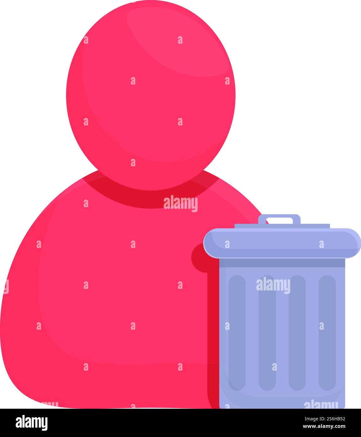 Delete user garbage icon. Cartoon of Delete user garbage vector icon ...