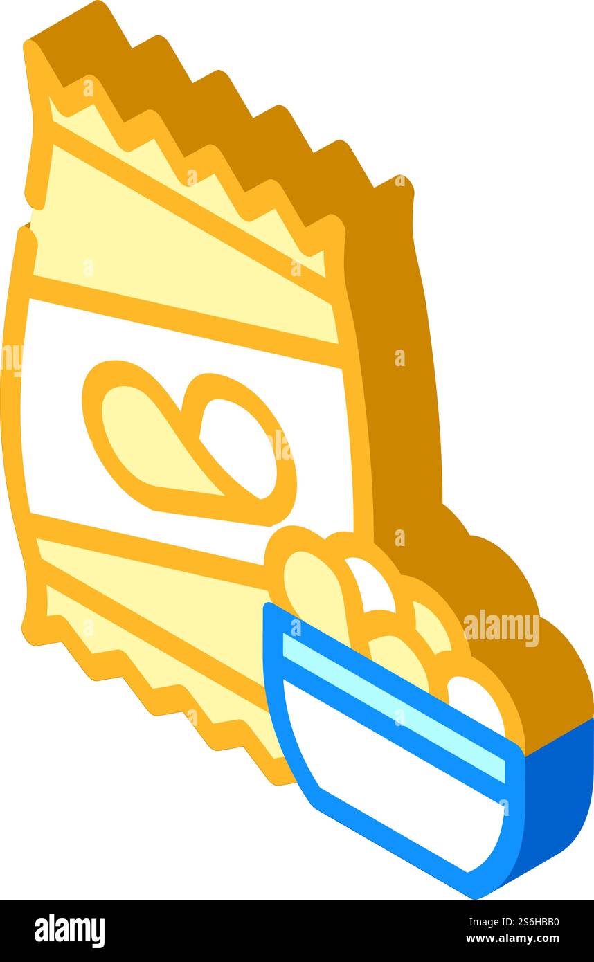 chips snack isometric icon vector. chips snack sign. isolated symbol ...