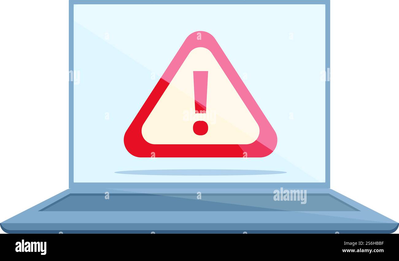 Detect malware laptop icon. Cartoon of Detect malware laptop vector ...