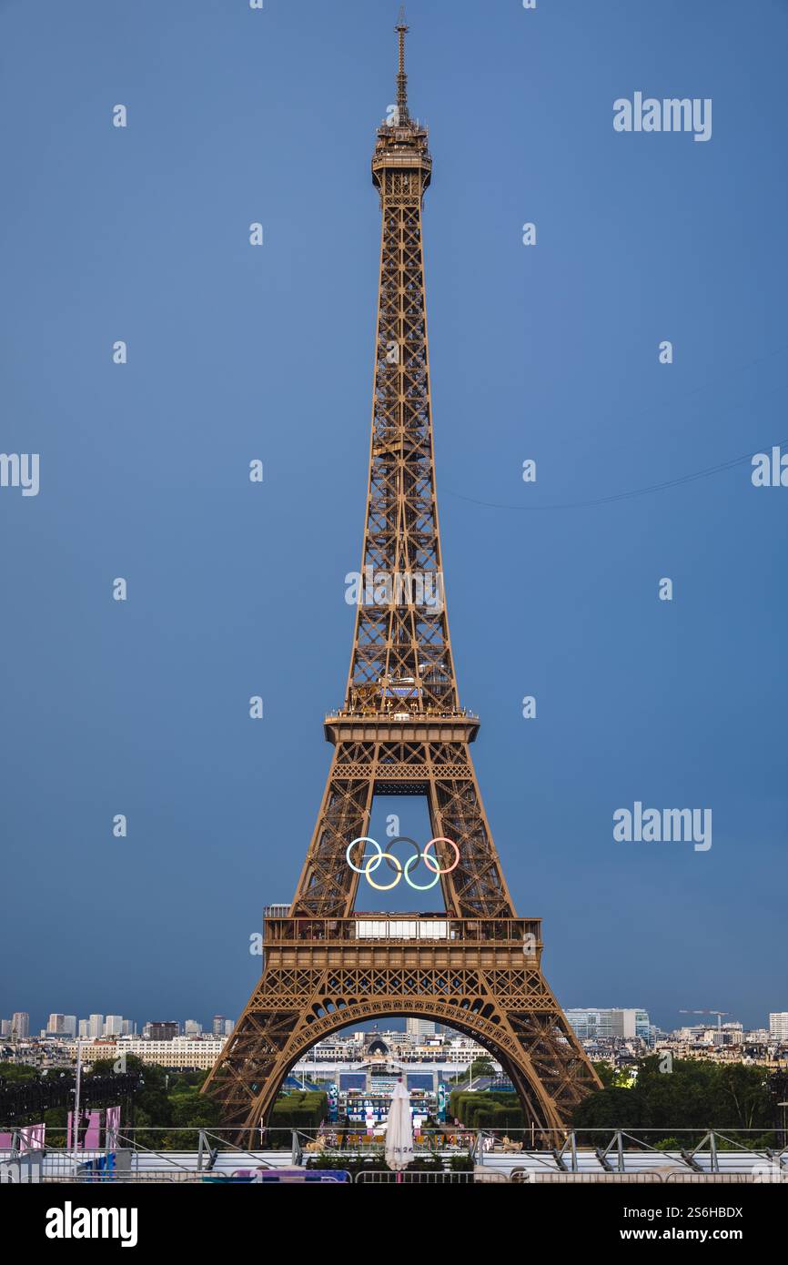 Image of the Eiffel Tower during the Paris Olympic Games with the ...