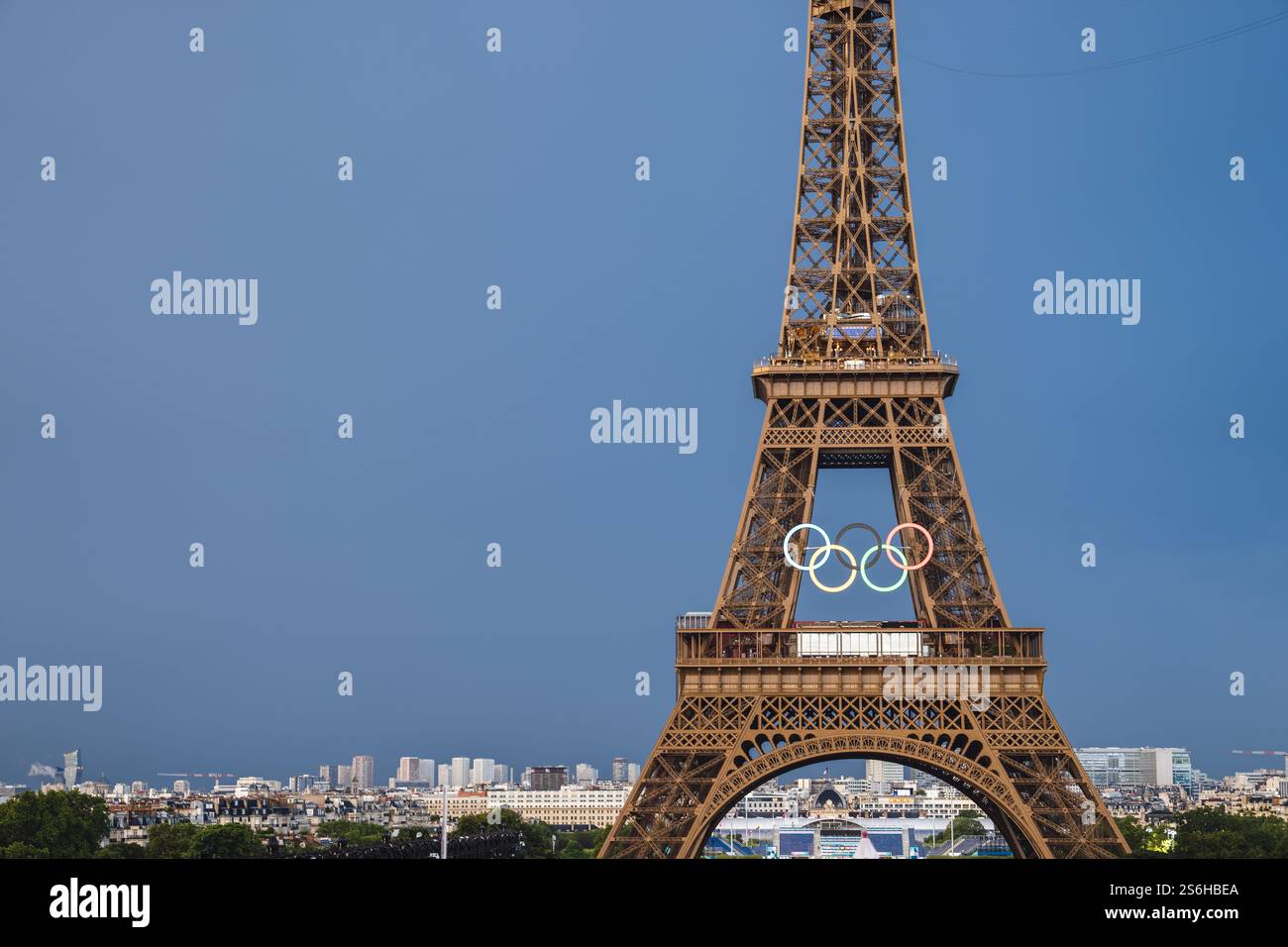 Image of the Eiffel Tower during the Paris Olympic Games with the ...